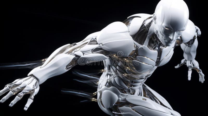 High-tech Robot with Energy in the Form of Lightning, AI Stock Photo ...