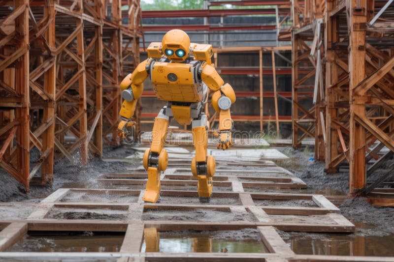 Humanoid Robot Navigating through Obstacle Course Stock Illustration ... Humanoid Robot Navigating through Obstacle Course Stock Illustration ...