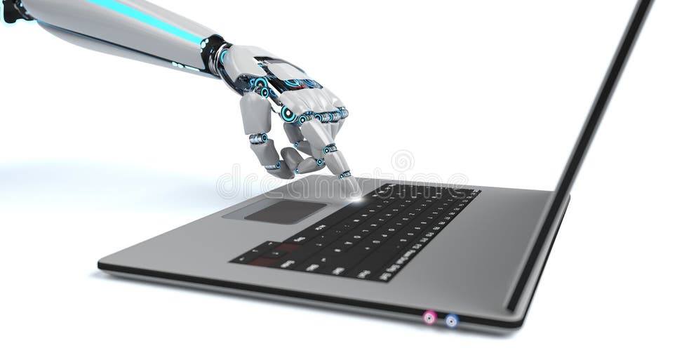 Humanoid Robot Notebook stock illustration. Illustration of futuristic ...