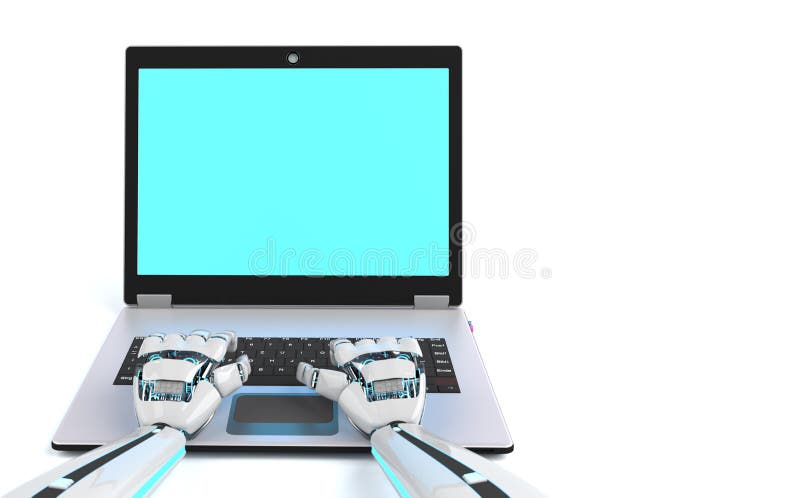 Humanoid Robot Notebook stock illustration. Illustration of engineering ...