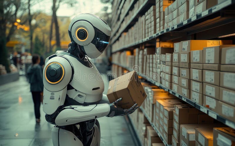 Innovative Robot Assistant Modern Office Environment Showcasing ...