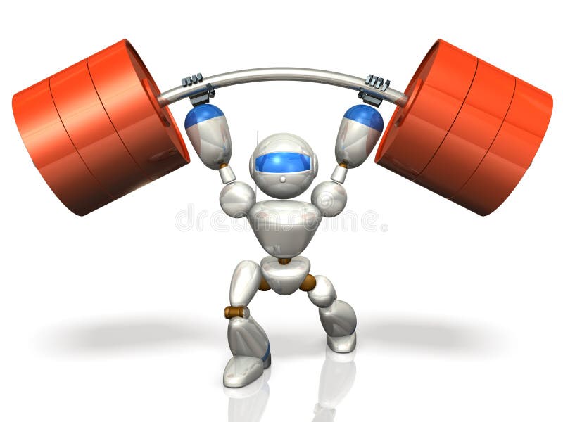 Humanoid Robot is Possesses Superhuman Strength. Stock Illustration ...
