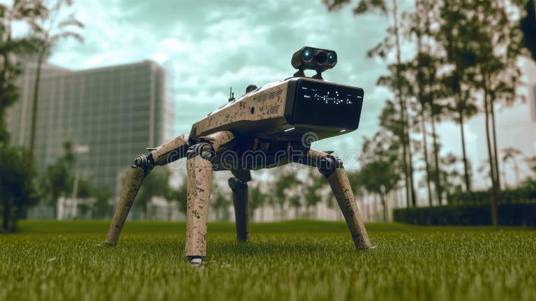 Humanoid Robot Programming on Computer in Modern Office Stock Photo ...