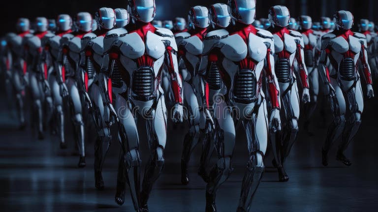 Humanoid Robot Programming on Computer in Modern Office Stock Image ...