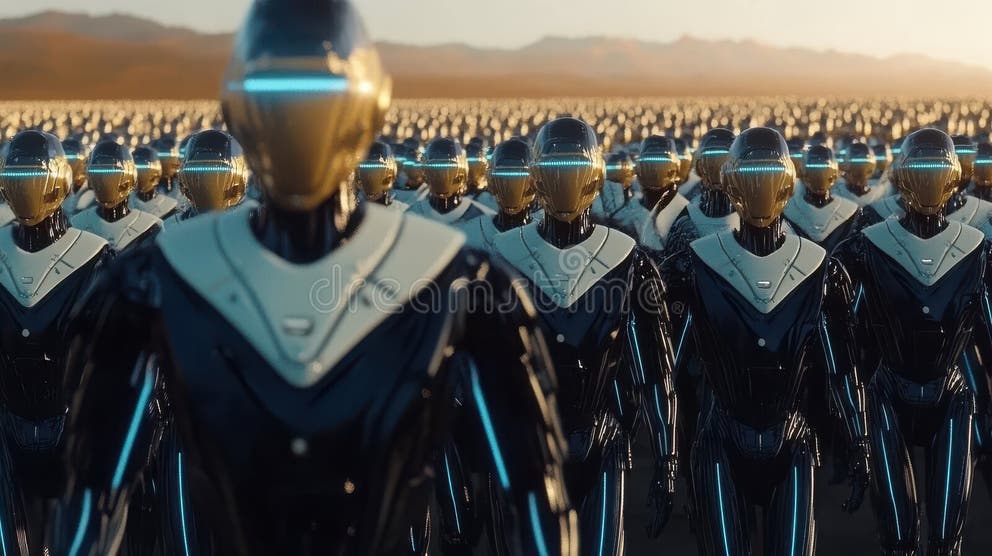 Humanoid Robot Programming on Computer in Modern Office Stock Photo ...