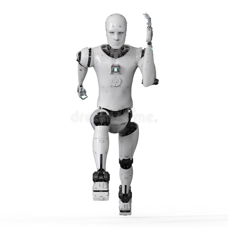 Robot running with speed stock illustration. Illustration of automatic ...