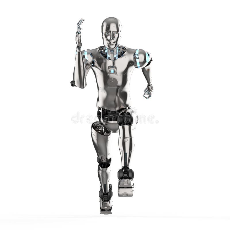 Robot running with speed stock illustration. Illustration of race ...