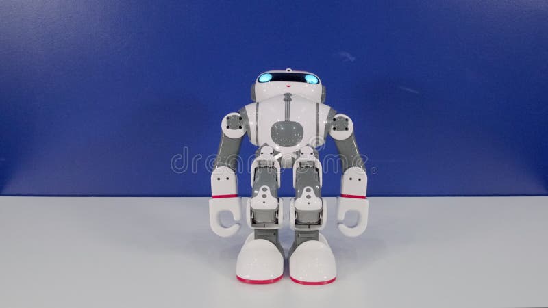 Humanoid Robot is Standing Up on Table Stock Footage - Video of expo ...