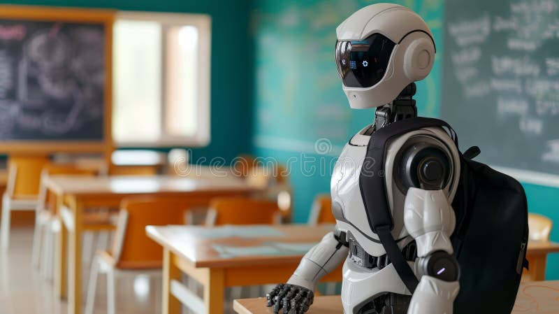 Robot Teaching in a Classroom Environment Stock Image - Image of ...