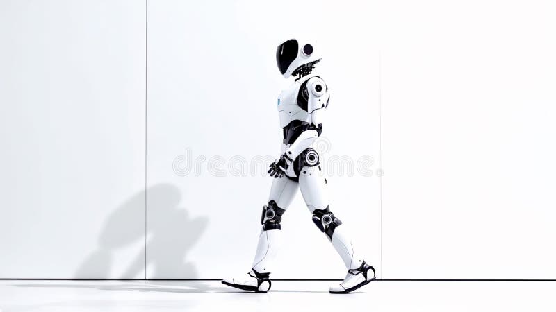 Humanoid Robot Walking in Modern Interior Stock Video - Video of ...