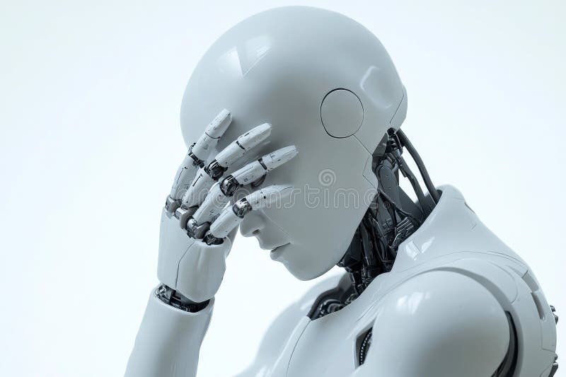Humanoid Robot Thinking Against a Isolated Background with Copy Space ...