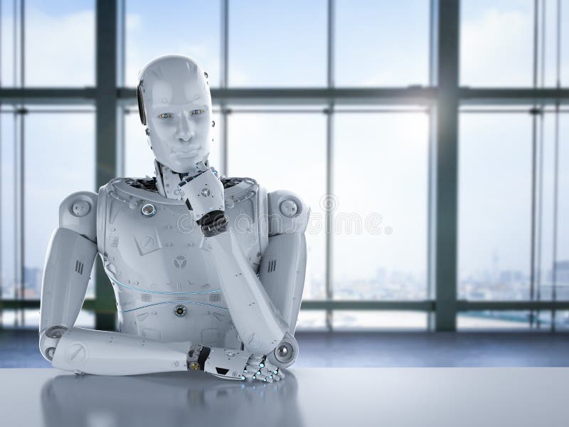 Humanoid robot hacker stock illustration. Illustration of criminal ...
