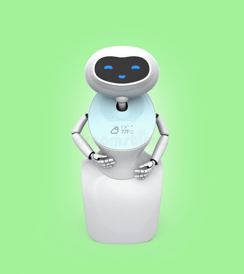 Humanoid Robot with Touch Screen Stock Illustration - Illustration of ...