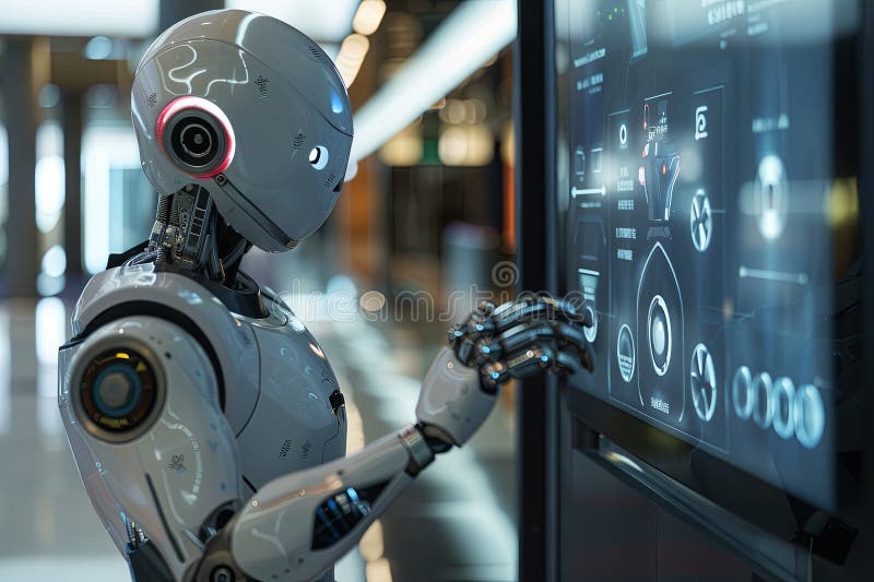 A Humanoid Robot with a Touchscreen Interface Interacts with a Human in ...