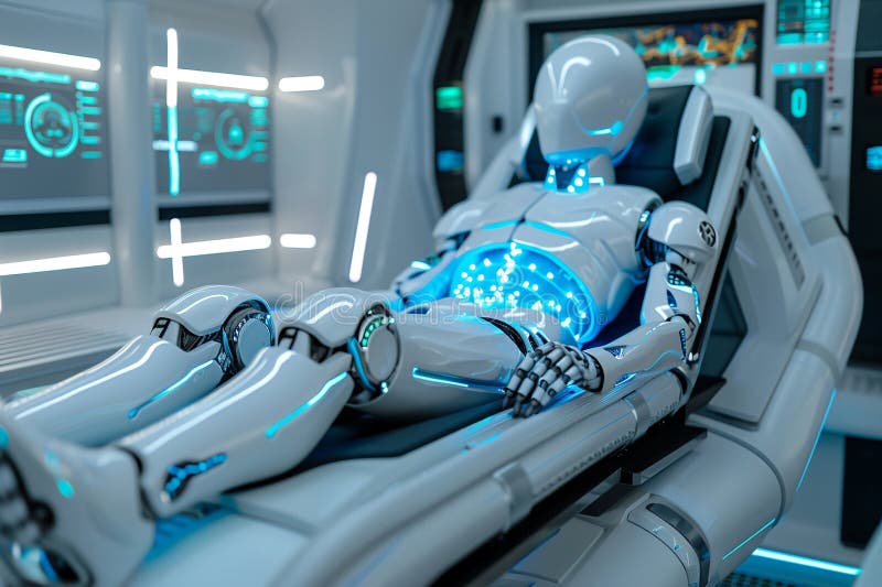 Humanoid Robot Undergoes Detailed Medical Examination in Lab Stock ...