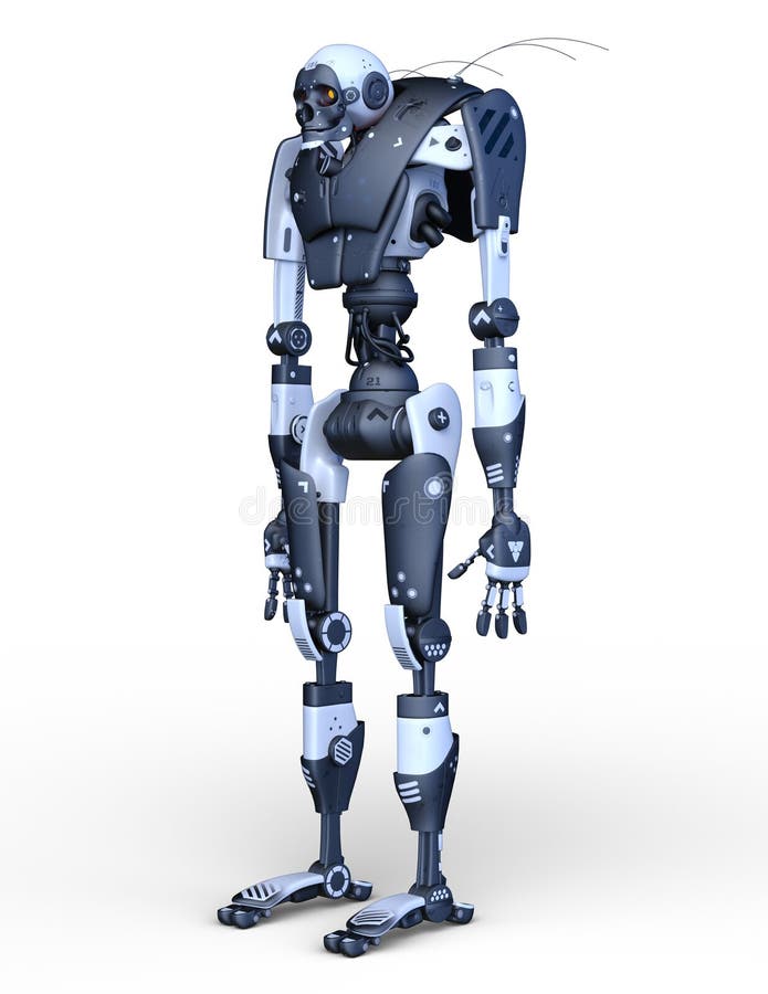 3D CG Rendering of Humanoid Robot Stock Illustration - Illustration of ...