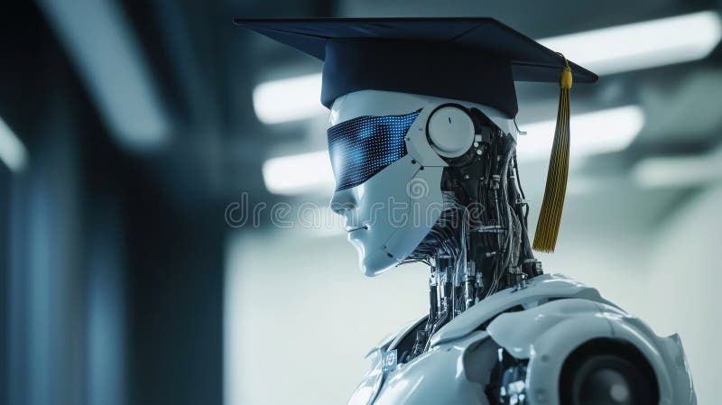 Humanoid Robot Wearing Graduation Cap Embraces Future of Education ...