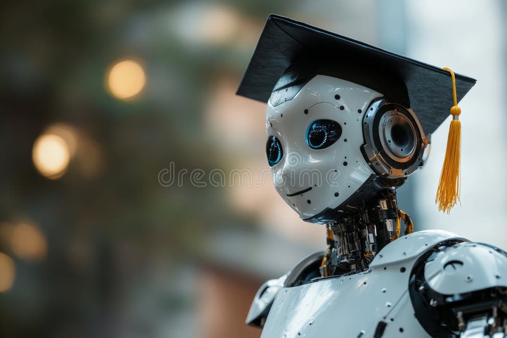 Humanoid Robot Wearing a Graduation Cap Represents the Future of ...