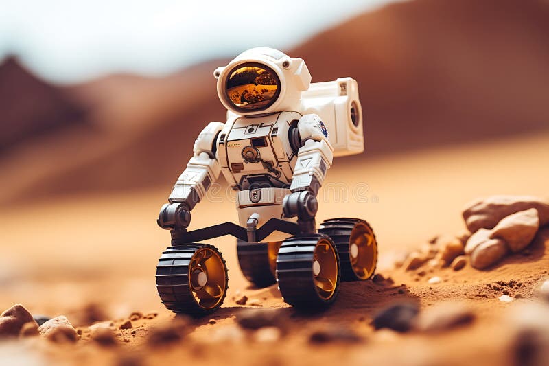 A Humanoid Robot on Wheels Explores the Surface of the Planet Mars ...