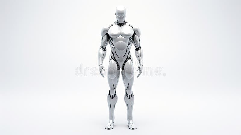 Humanoid Robot on a White Background. 3d Rendering. Computer Digital ...