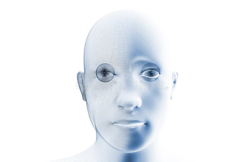 Humanoid robotic face stock illustration. Illustration of virtual ...