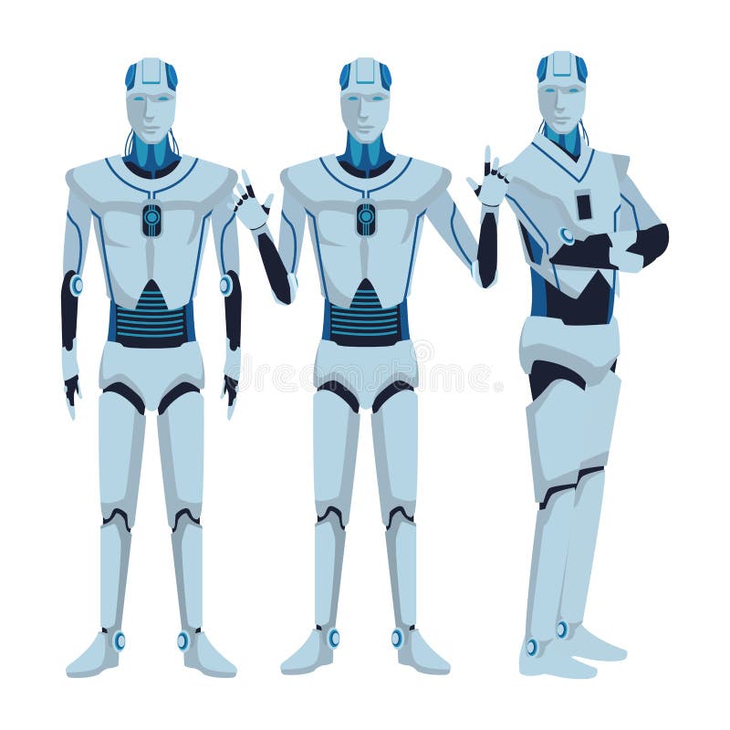 Humanoid robots avatar stock vector. Illustration of automaton - 145535434