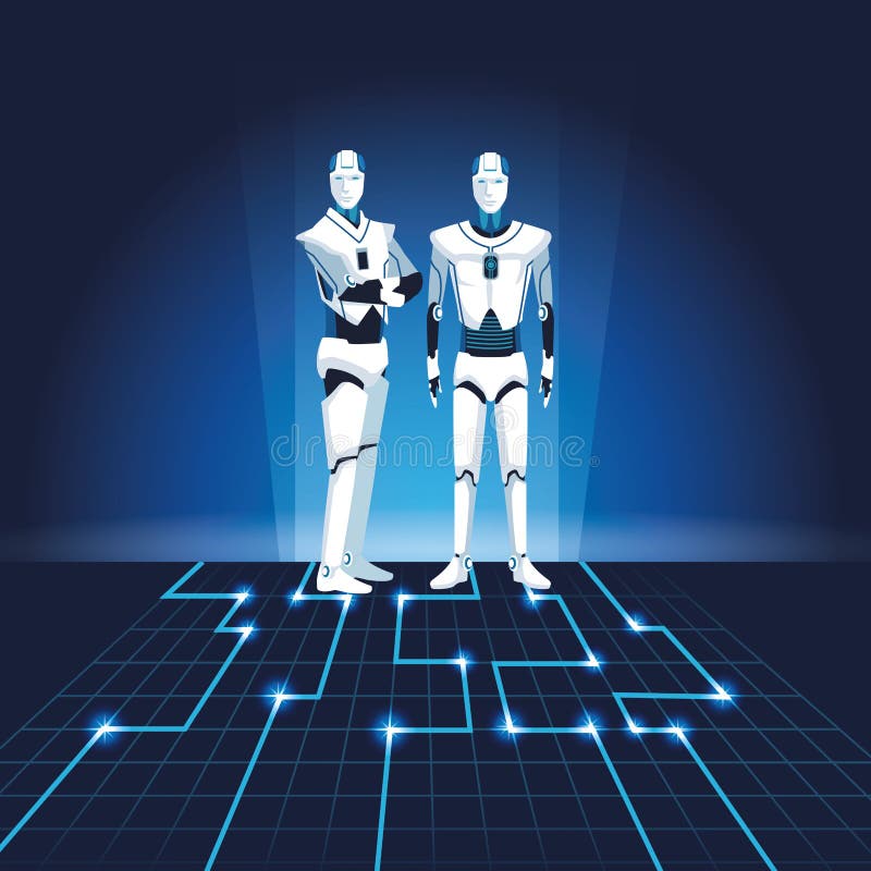 Humanoid robots avatars stock vector. Illustration of shape - 133412445