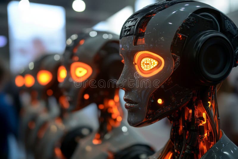 Humanoid Robots with Glowing Eyes Showcase Advancements in Artificial ...