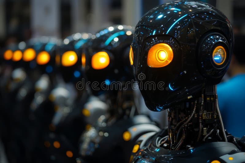 Humanoid Robots with Glowing Eyes Showcase Advancements in Artificial ...