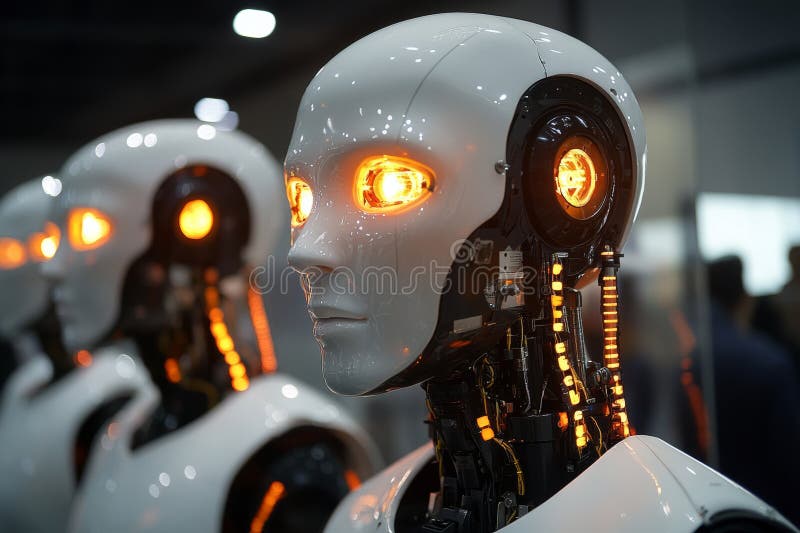 Humanoid Robots with Glowing Eyes Showcase Advancements in Artificial ...