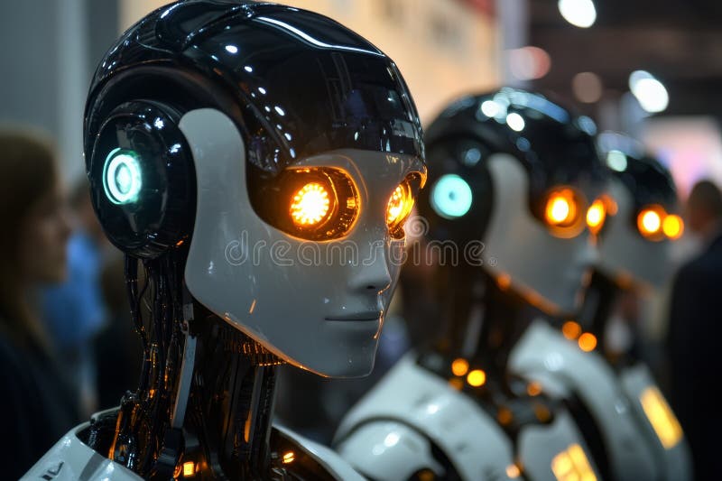 Humanoid Robots with Glowing Eyes Showcase Advancements in Artificial ...