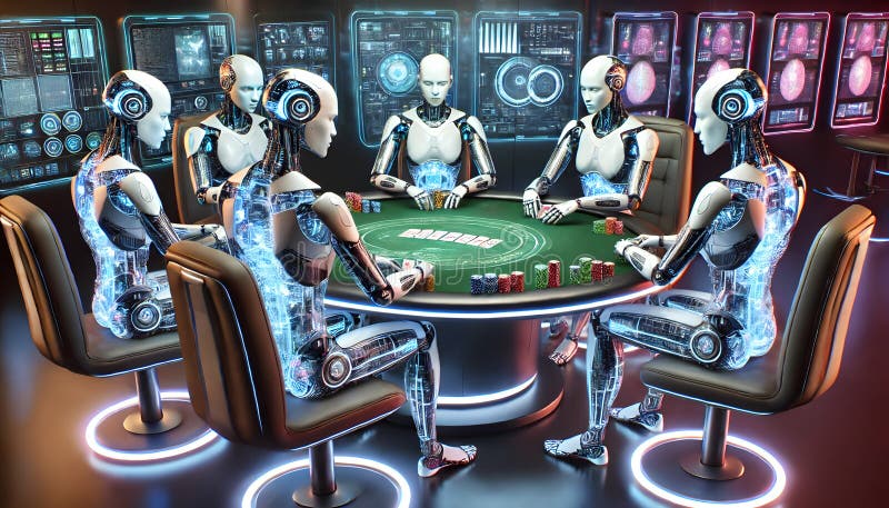 Humanoid Robots Playing Poker in a Futuristic High-Tech Environment ...