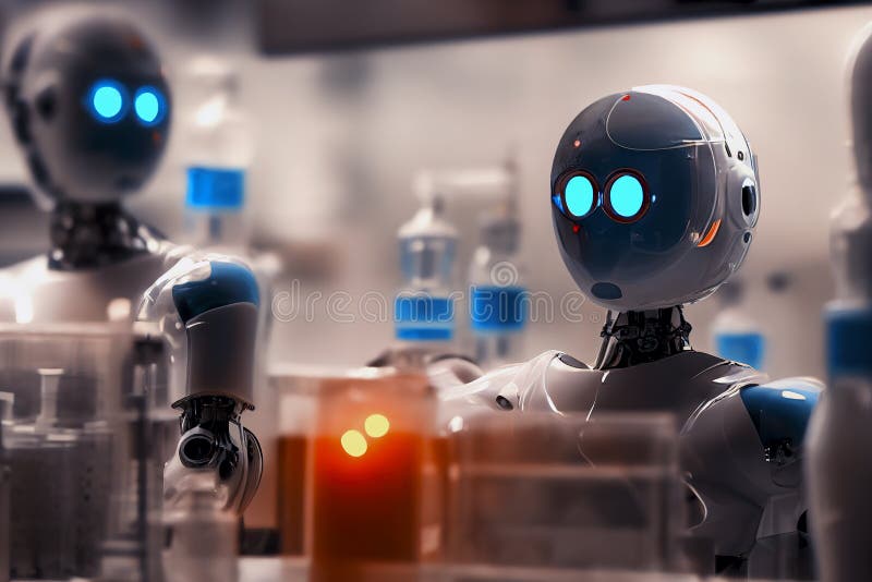 Humanoid Robots Working in a Medical Laboratory Stock Image - Image of ... Humanoid Robots Working in a Medical Laboratory Stock Image - Image of ...