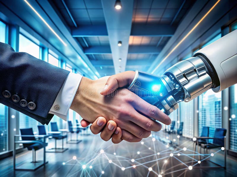 HumanRobot Collaboration a Modern Design Concept Illustrating the ...