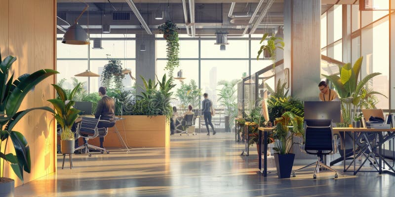 Humans and AI Collaborating in Modern Office Space AIG60 Stock Photo ...