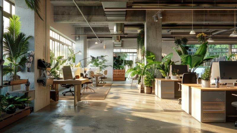 Humans and AI Collaborating in Modern Office Space AIG60 Stock Image ...