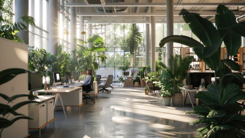 Humans and AI Collaborating in Modern Office Space AIG60 Stock Image ...