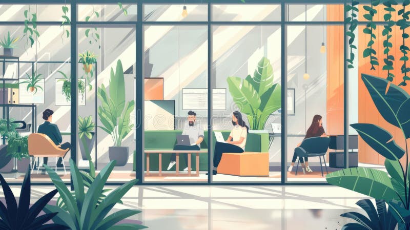 Humans and AI Collaborating in Modern Office Space AIG60 Stock Photo ...