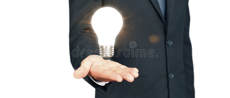 Humans Hold Light Bulbs in Hand Innovative Technology Stock Image ...