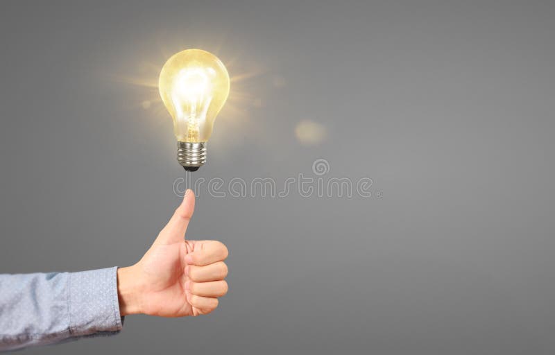 Humans Hold Light Bulbs in Hand Innovative Technology Stock Photo ...