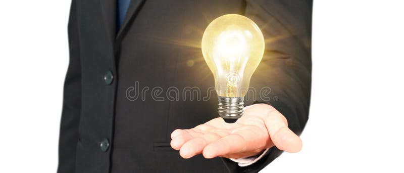 Humans Hold Light Bulbs in Hand Innovative Technology Stock Image ...