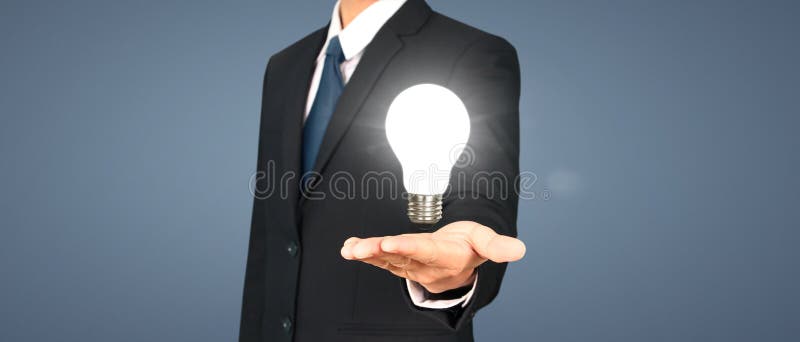 Humans Hold Light Bulbs in Hand Innovative Technology Stock Image ...