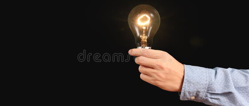 Humans Hold Light Bulbs in Hand Innovative Technology Stock Photo ...