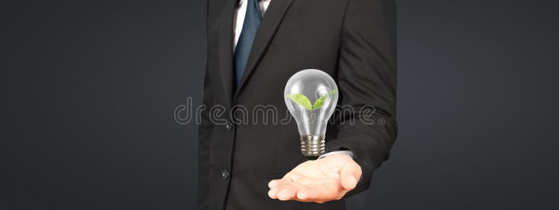 Humans Hold Light Bulbs in Hand Innovative Technology Stock Image ...