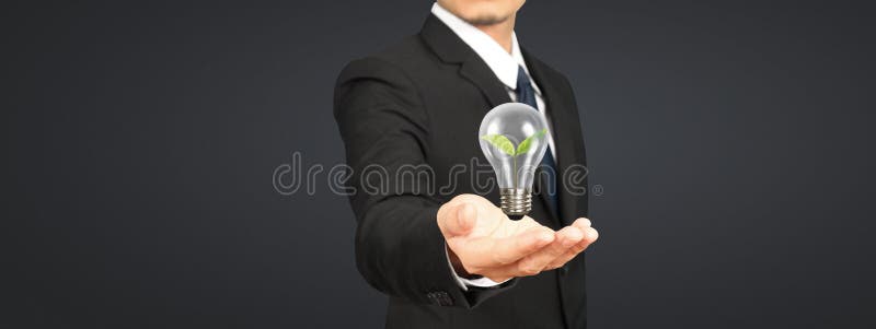 Humans Hold Light Bulbs in Hand Innovative Technology Stock Photo ...