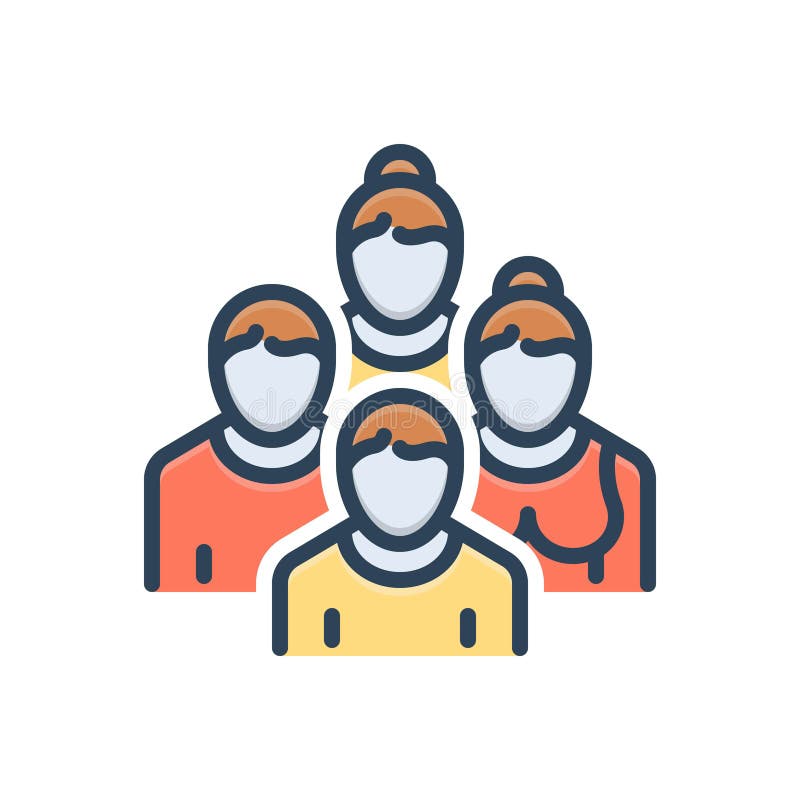 Color Illustration Icon for Humans, Public and Female Stock Vector ...