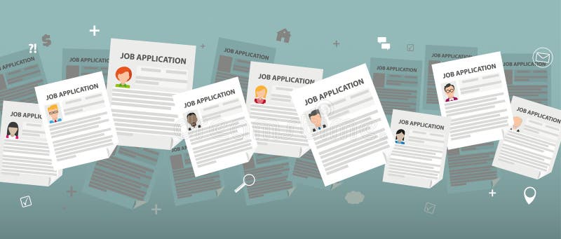 Humans Job Applications stock illustration. Illustration of application ...
