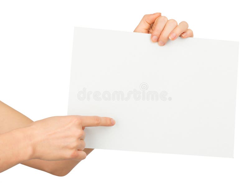 Humans Hand Pointing Blank Card Stock Photos - Free & Royalty-Free ...