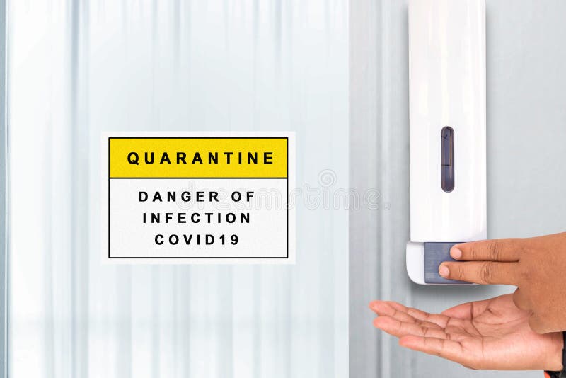 Humans Using Hand Sanitizer in the Quarantine Room Stock Photo - Image ...