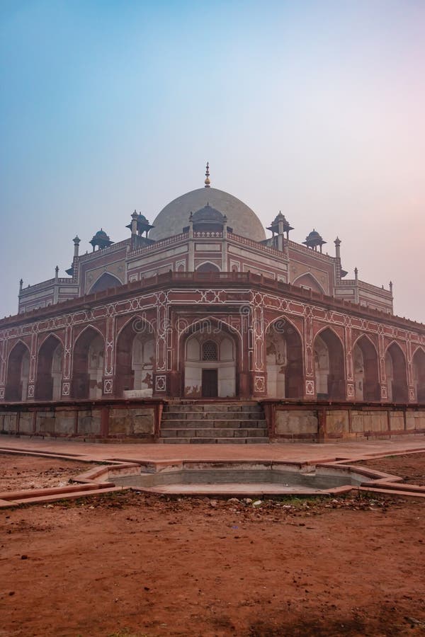 Humayun Tomb at Misty Morning from Unique Perspective Stock Image ...